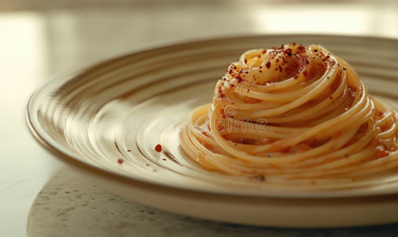 A Plate of Spaghetti with Red Sauce and Cheese Stock Photo - Image of ...