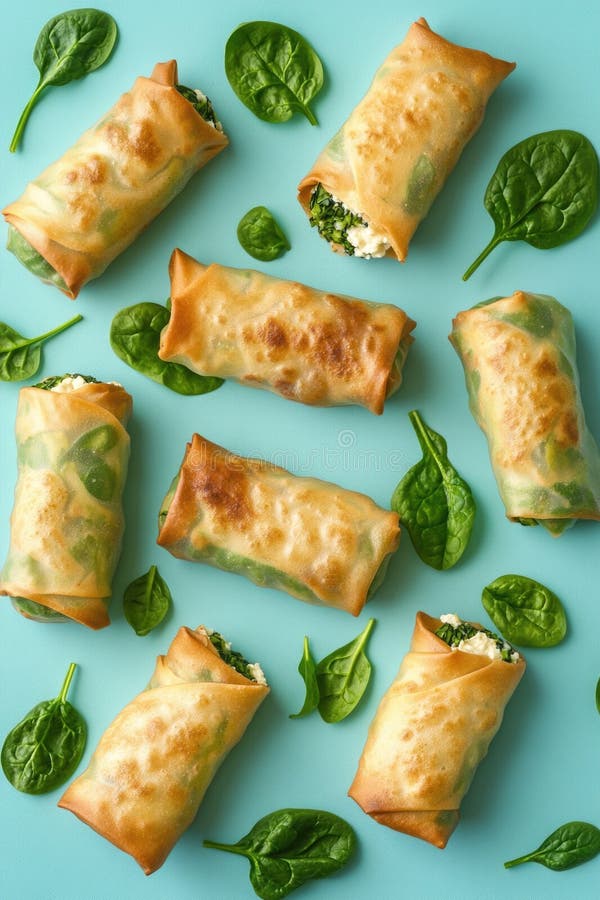 Plate Spinach Egg Roll Appetizers Stock Photos - Free & Royalty-Free ...