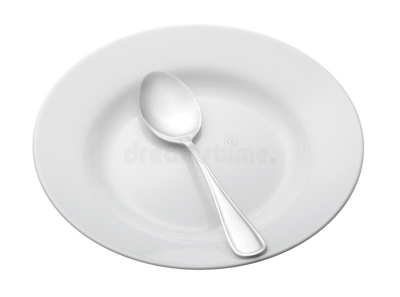 Plate and spoon stock photo. Image of kitchen, silverware - 15694694