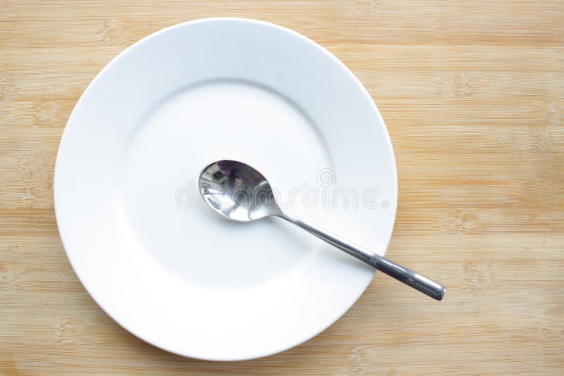 Plate and spoon stock photo. Image of wood, cutting, bowl - 46157110