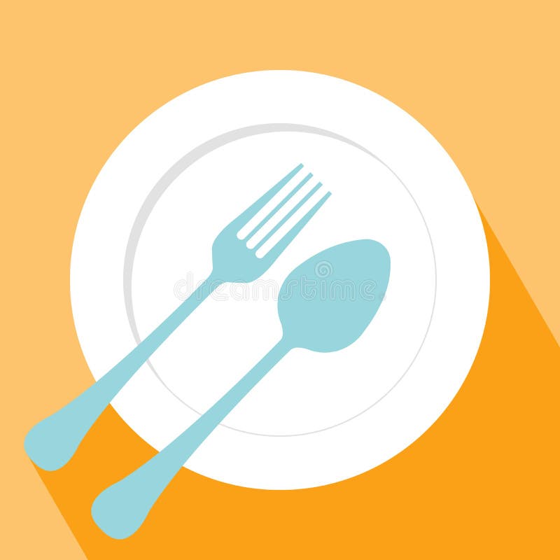 Plate spoon and fork icon stock vector. Illustration of metal - 41054452
