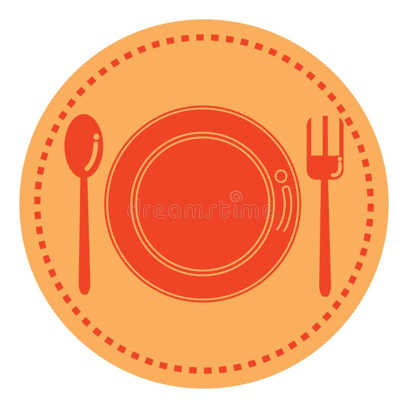 Plate Spoon and Fork. Vector Illustration Decorative Background Design ...