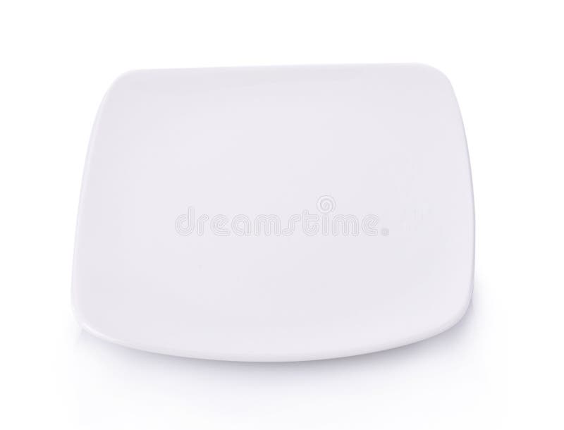 Plate Square Empty on White Background Stock Image - Image of square ...