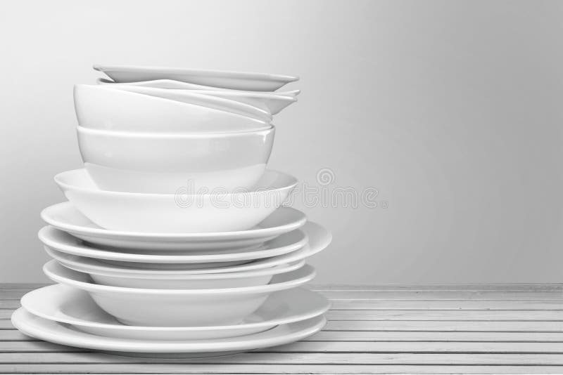 Stack of dishware stock photo. Image of knife, china - 34712202