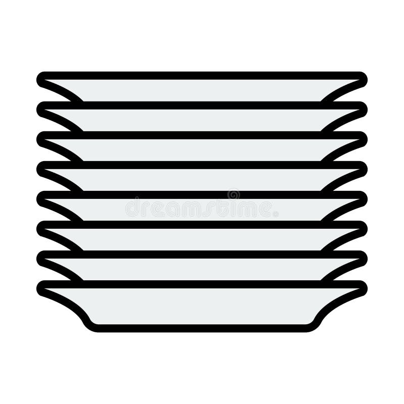 Plate Stack Icon stock vector. Illustration of background - 240957965