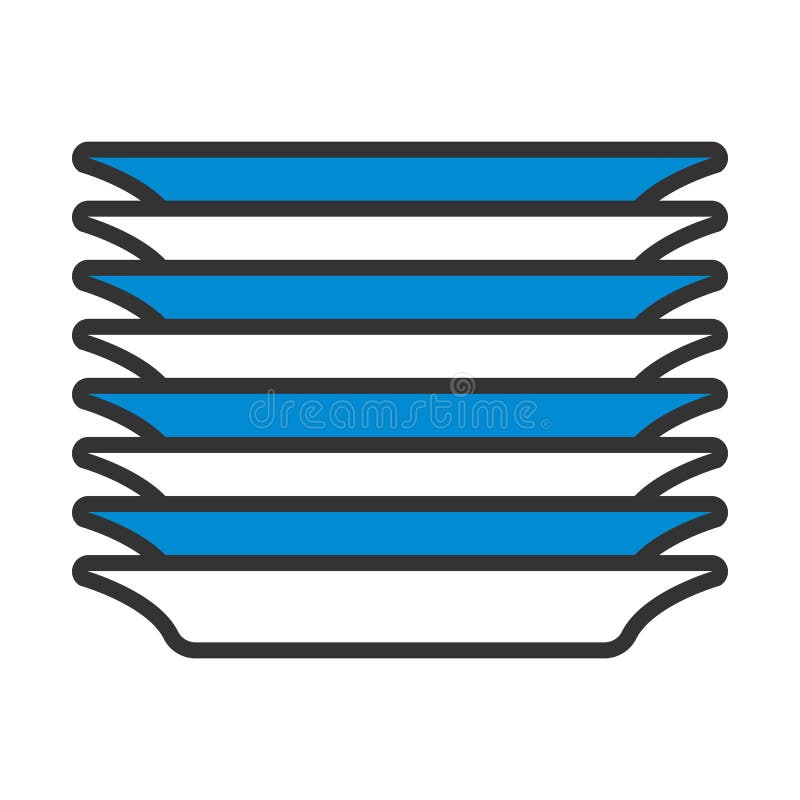 Plate Stack Icon stock vector. Illustration of group - 256775085