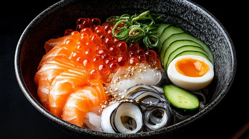 A Plate of Stunning, Appetizing, Sophisticated Seafood, Nicely ...