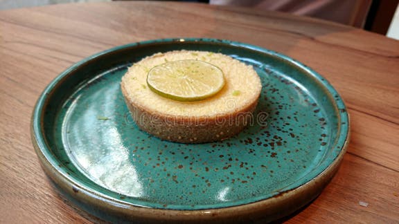 Plate with a Stunning Lemon Tower Dessert Stock Photo - Image of citrus ...