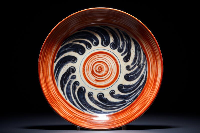 A Plate with a Swirl Design on it Stock Illustration - Illustration of ...