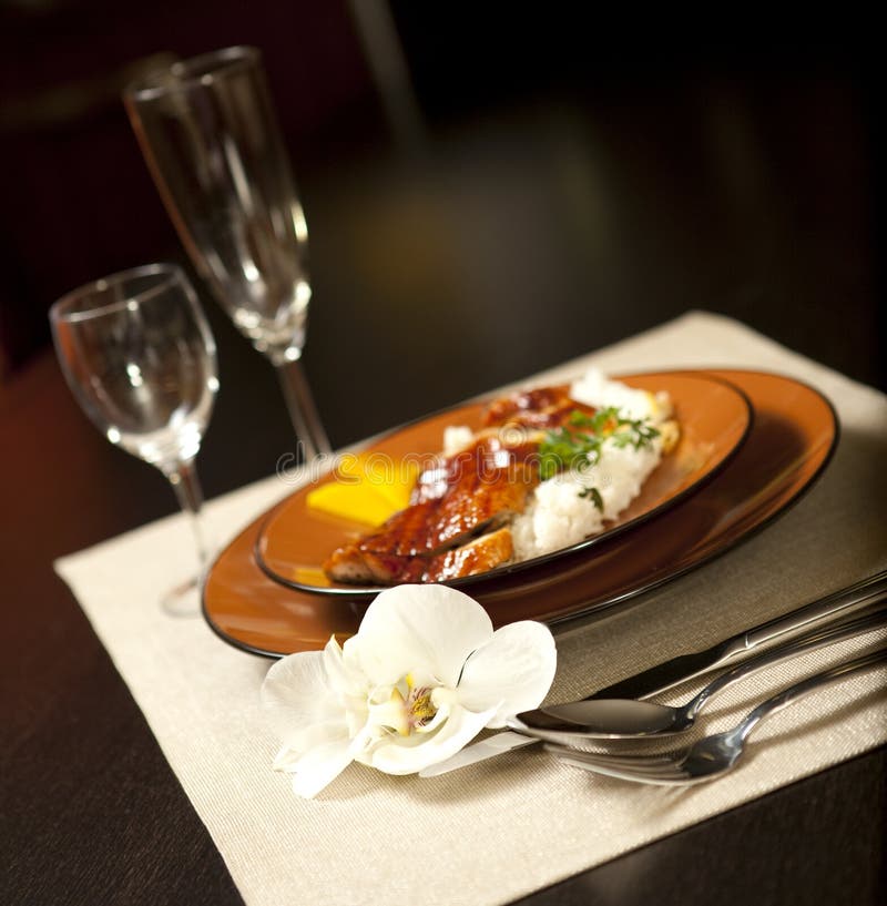 Plate on table stock image. Image of fresh, serving, folk - 16389811