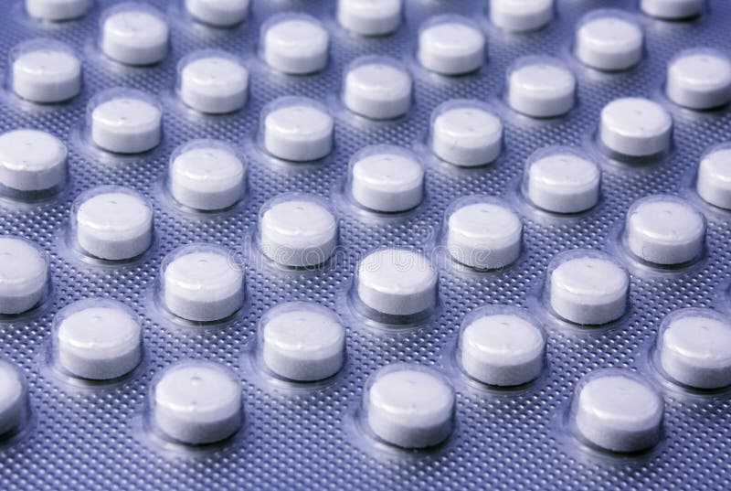 Plate with tablets stock photo. Image of curing, blue - 6873258