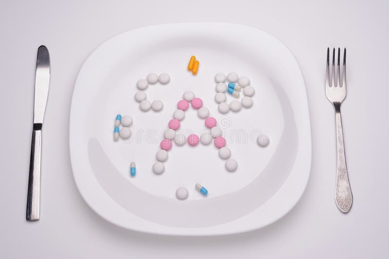 A plate tablets stock photo. Image of menu, medical - 177865020