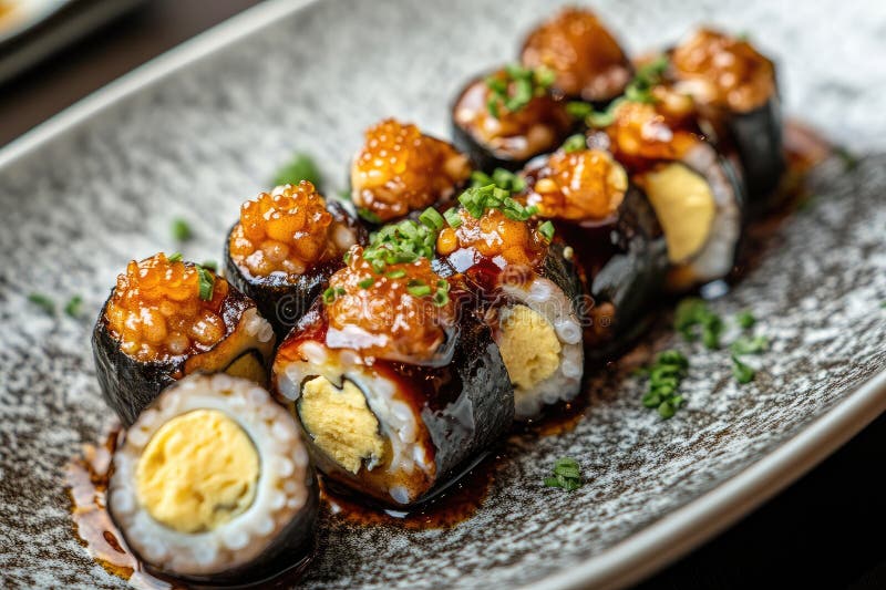 A Plate of Tako Tamago with Octopus Stuffed Quail Eggs. Stock ...