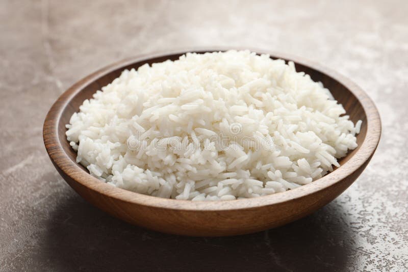 Plate of Tasty Cooked White Rice on Table Stock Photo - Image of tasty ...