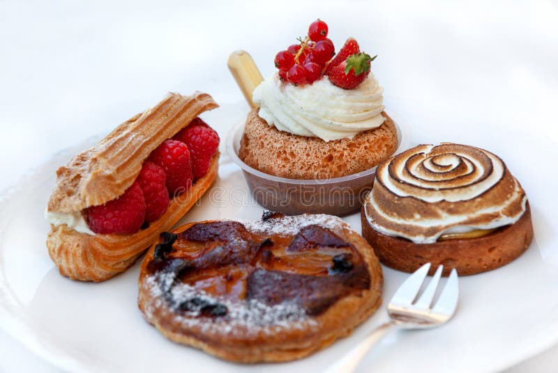 Plate in a tea room stock image. Image of pastry, cake - 252754867