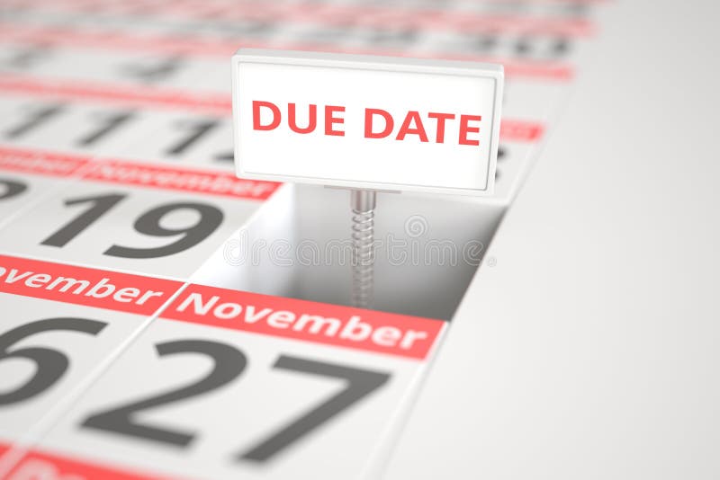 DUE DATE Message on November 20 in a Calendar, 3d Rendering Stock ...
