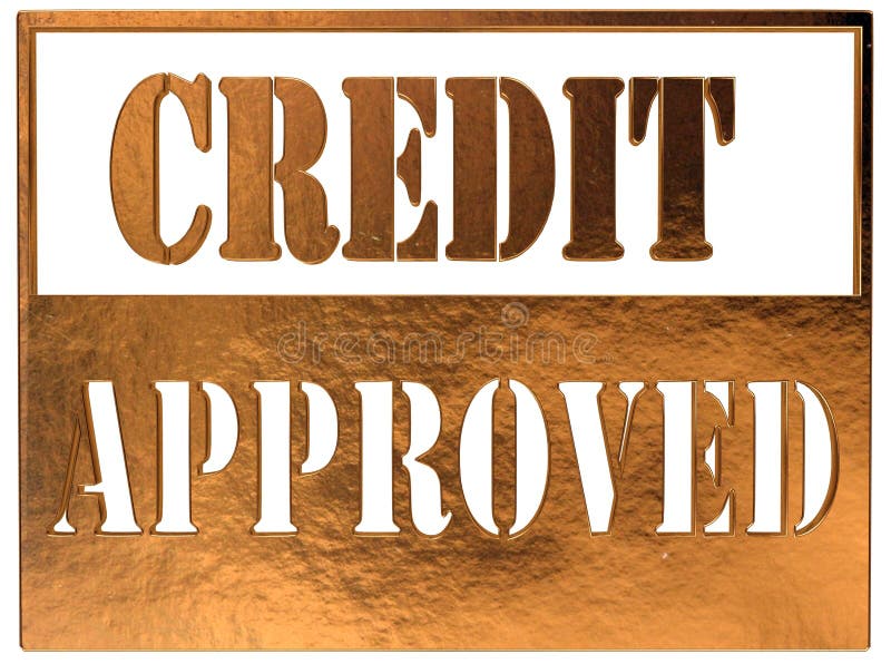 Plate with Text Credit Approved on White Background Stock Illustration ...