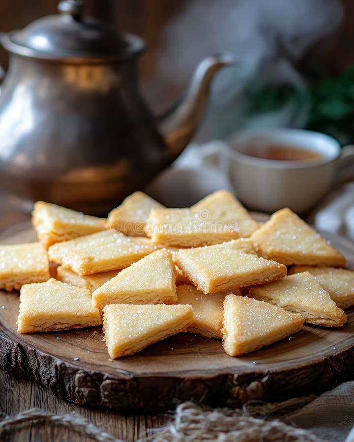 Triangular Cookies with Almonds Stock Vector - Illustration of meals ...