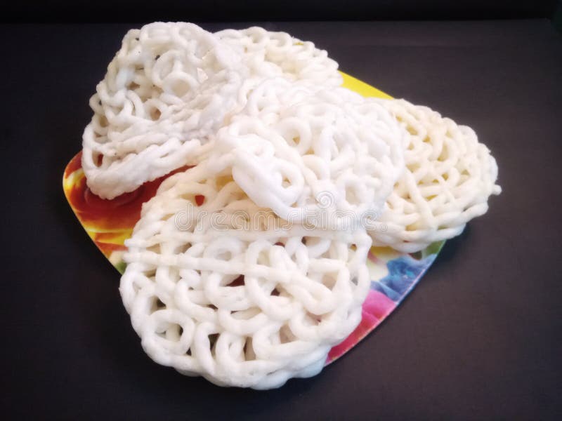 A Plate of Typical Indonesian Snack Called Crackers Placed on a Plate ...