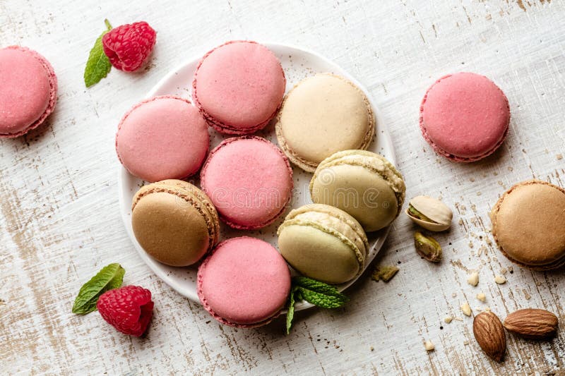 Plate of various macaroons stock photo. Image of bake - 187061754