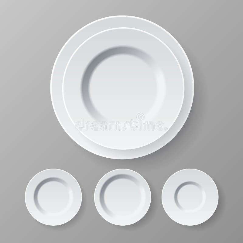 Plate Vector. Top View. Dinner White Clean Empty Plate. Kitchen ...