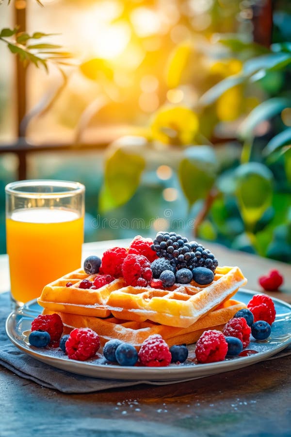 Waffles Orange Juice Generative Ai Stock Photos - Free & Royalty-Free ...