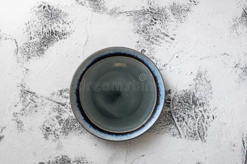 Plate on White Scraped Wooden Background Stock Image - Image of empty ...
