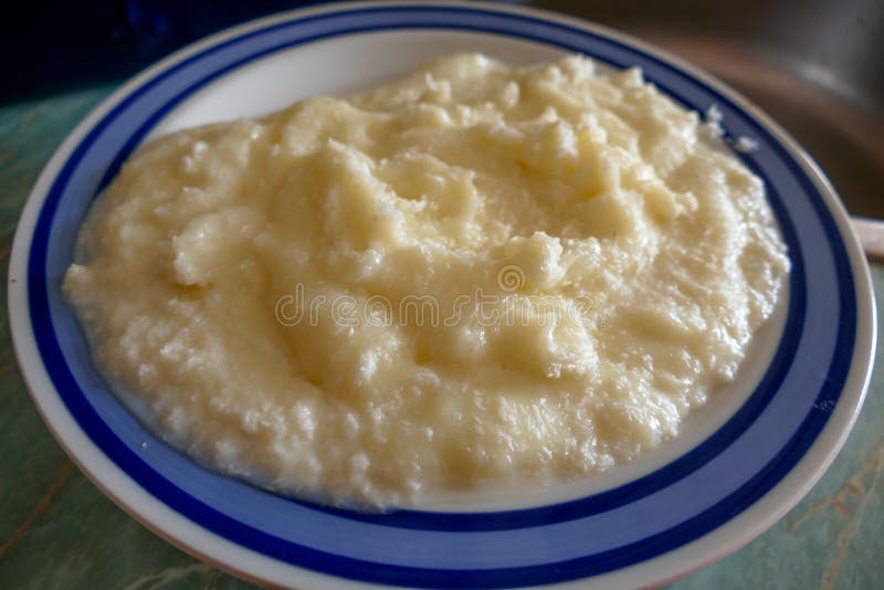Plate of White Semolina Porridge Stock Photo - Image of food, homemade ...