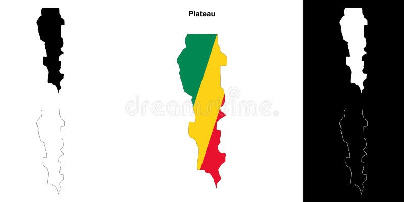 Plateau outline map stock vector. Illustration of silhouette - 356539916
