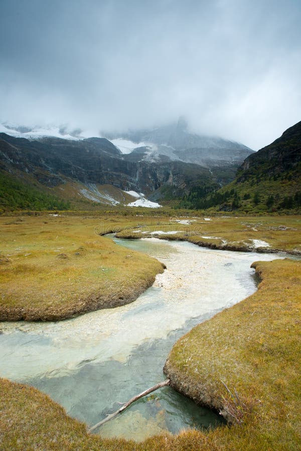 Plateau River in Sichuan of China Stock Photo - Image of hill, overcast ...