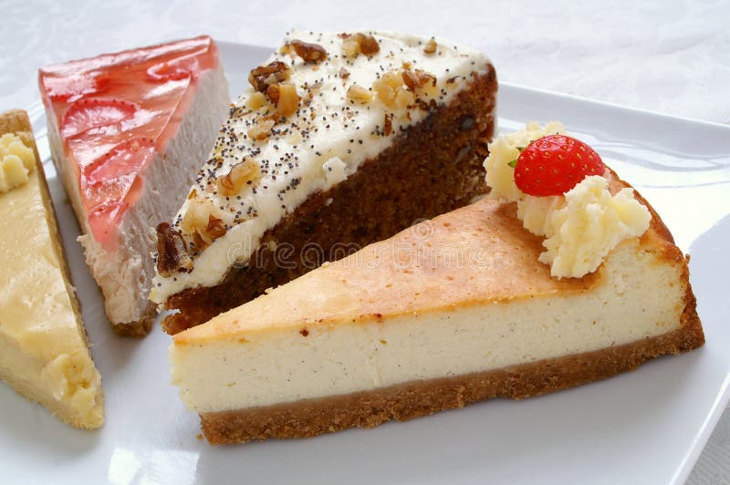 Plated cake selection stock image. Image of desserts - 38435685