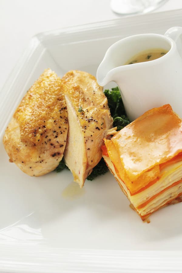 Plated chicken meal stock image. Image of seasonal, dining - 61848359