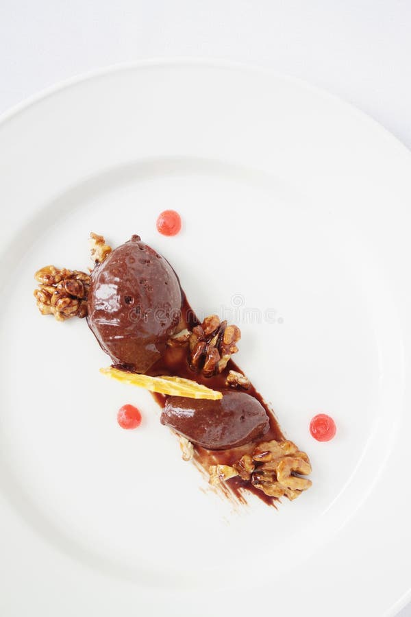 Plated Chocolate Mousse Dessert Stock Image - Image of portion, cake ...