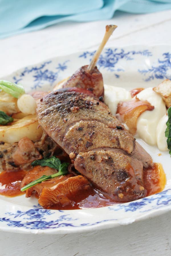 Plated duck main meal stock image. Image of duck, seasonal - 61848165