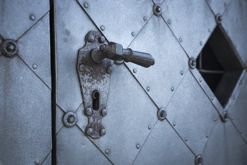 Plated Metal Gate of a Medieval Castle with Lock Stock Image - Image of ...