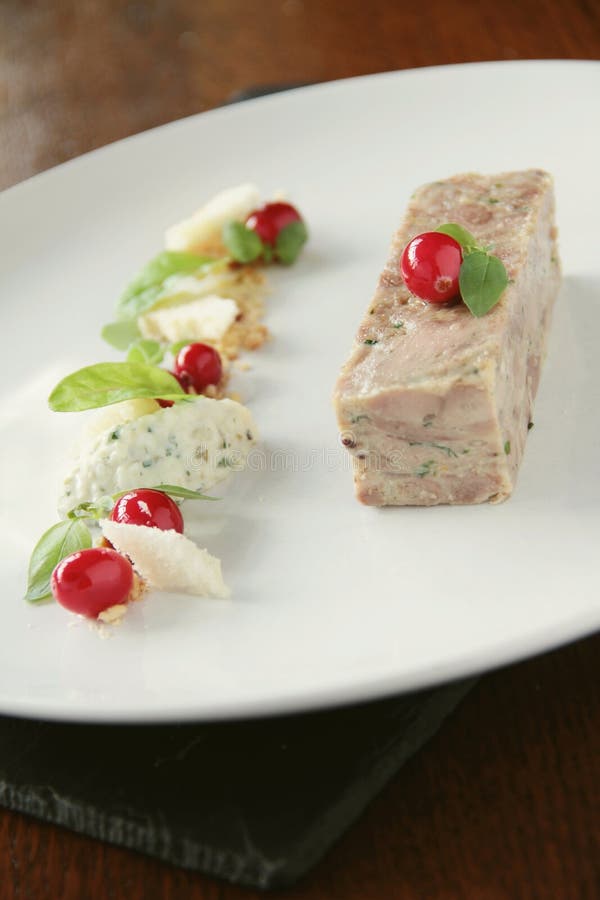 Plated Pork Terrine Starter Stock Image - Image of food, time: 63564913