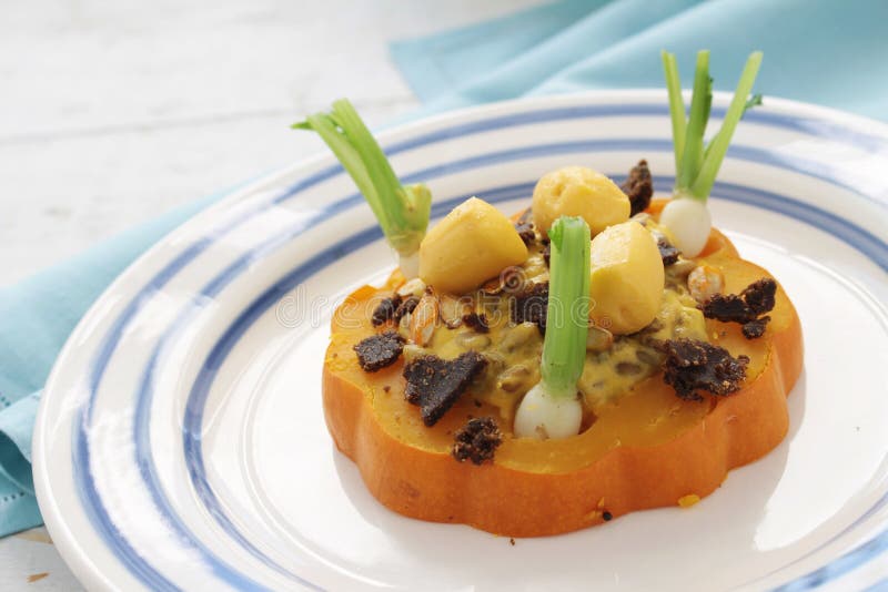 Plated pumpkin starter stock photo. Image of baby, idea - 61846466