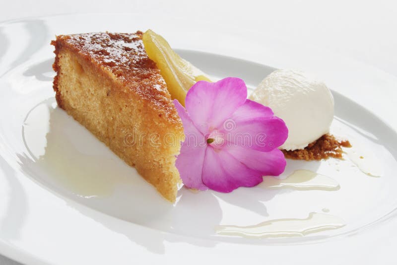 Plated sponge dessert stock image. Image of meal, food - 61849781