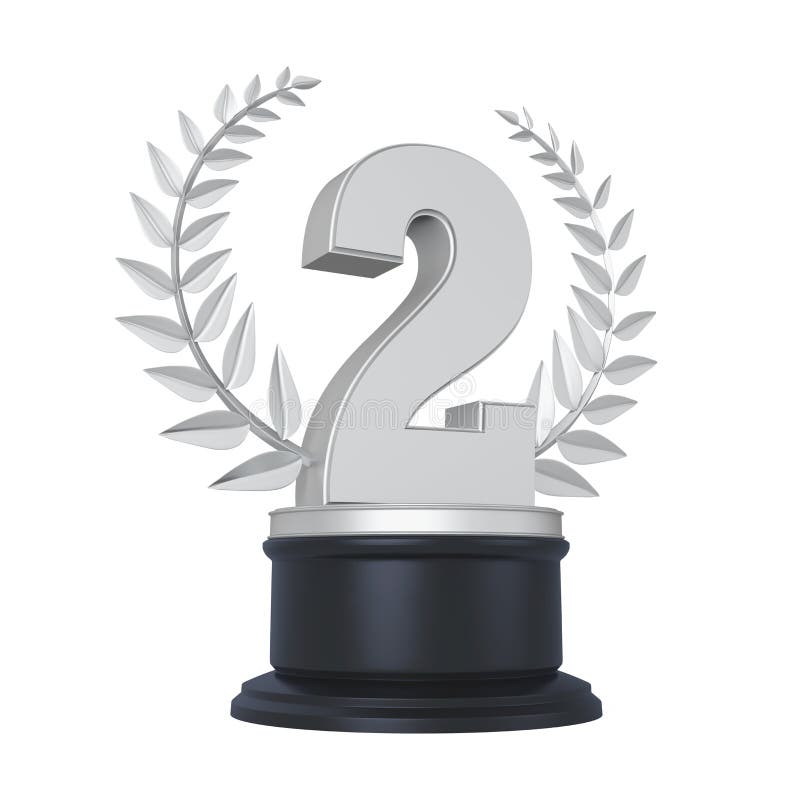 Trofeo De Plata Del Segundo Lugar Aislado Stock de ilustración ...