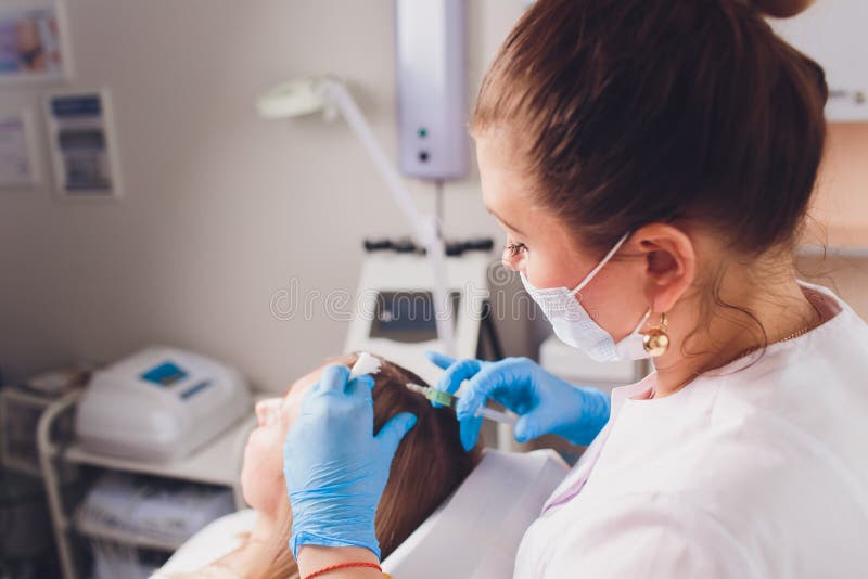 Platelet Rich Plasma Injection Procedure. Hair Growth Stimulation. PRP ...