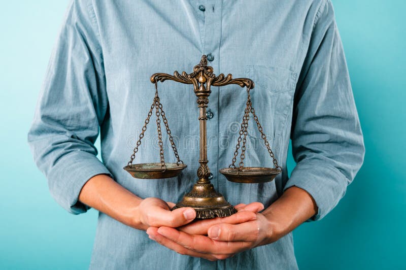 Plates in the Balance. Concept of Finance and Justice Law Stock Image ...