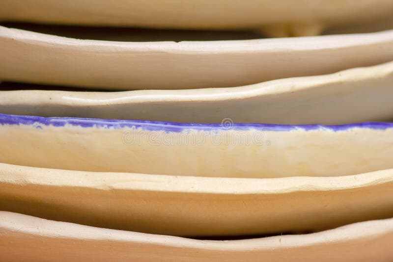 Plates of Clay Ceramics Stacked in a Stack Stock Photo - Image of clay ...