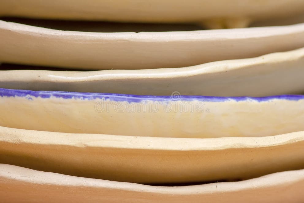 Plates of Clay Ceramics Stacked in a Stack Stock Photo - Image of clay ...