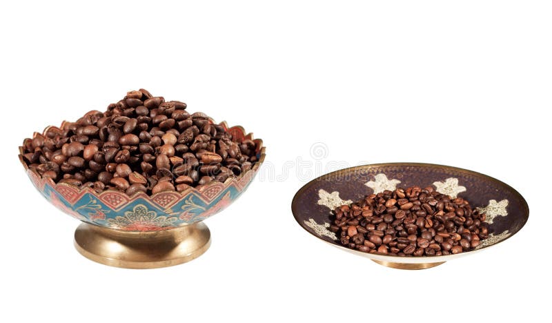 Plates of coffee stock image. Image of beans, plate, white - 22829551
