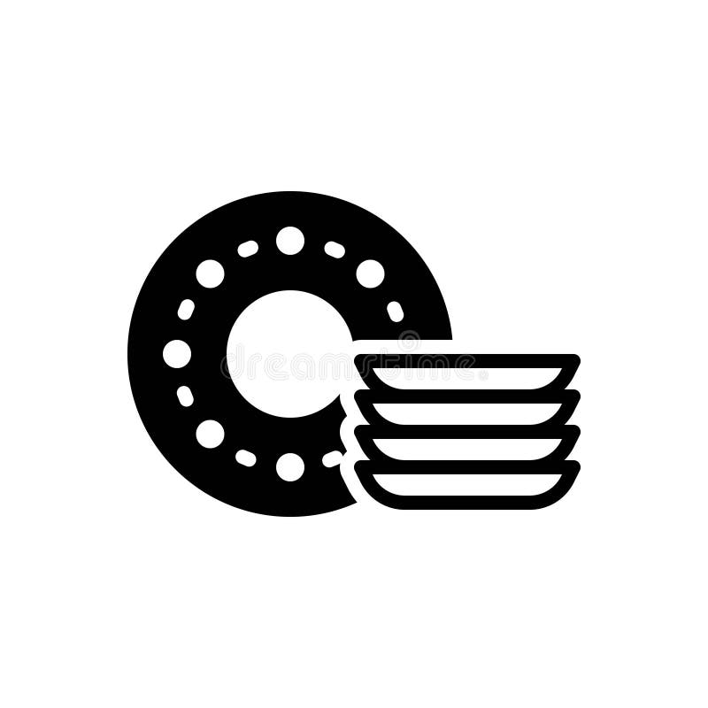 Black Solid Icon for Plates, Dishes and Kitchen Stock Illustration ...