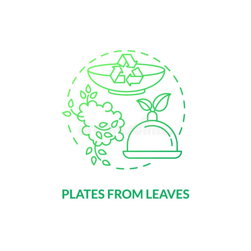 Plates from Leaves Green Gradient Concept Icon Stock Vector ...