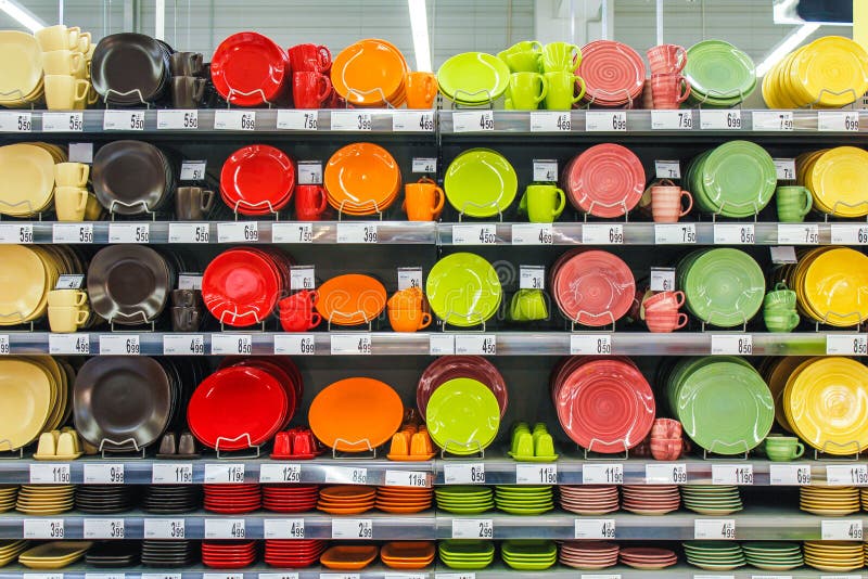 Plates in rack stock photo. Image of bazar, plates, colors - 33381580