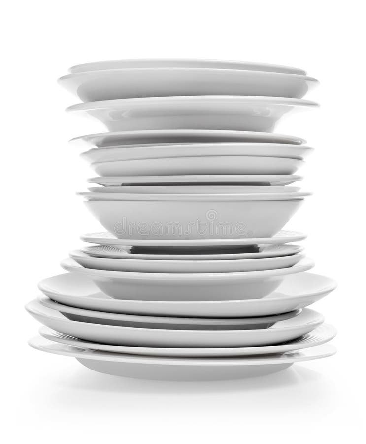 Plates stack stock image. Image of hygiene, eating, saucer - 107690957