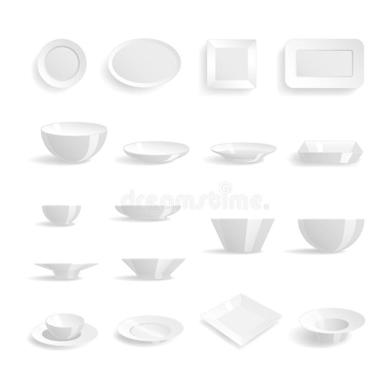 Plates Templates Vector Set. Stock Vector - Illustration of porcelain ...