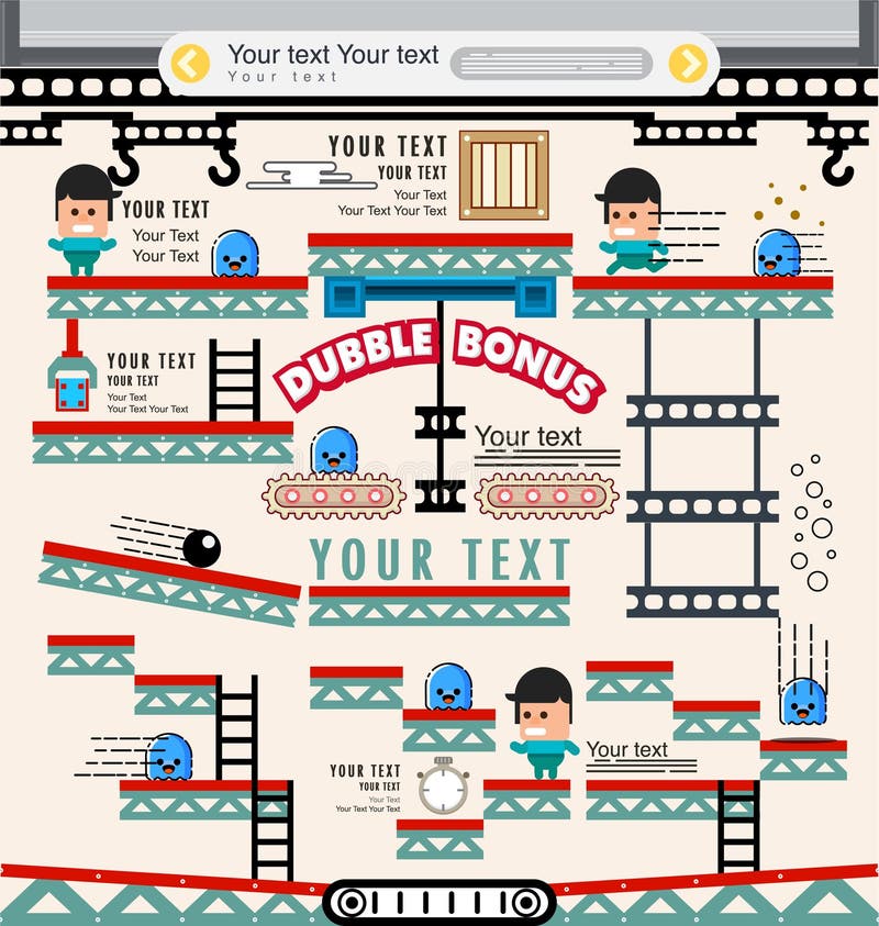 Platform and Arcade Game Design Screen Manufacturing in Factory, Vector ...